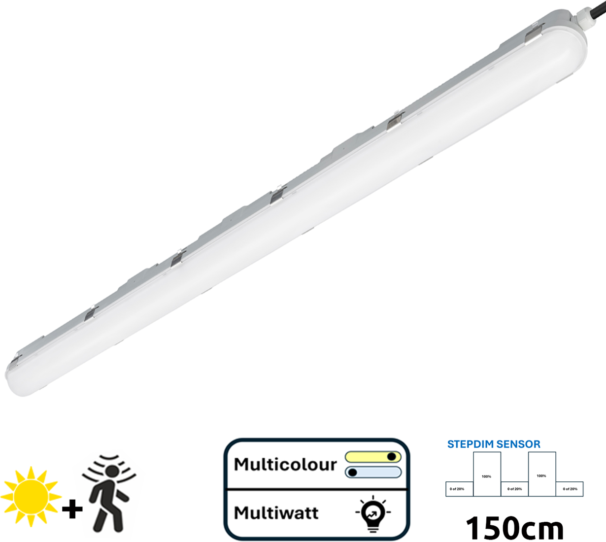 Sigmalicht LED TL Waterdicht Armatuur Atlantic IP66 150cm 30-55W 3-4 ...